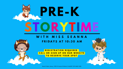 Pre-k Storytime with Miss Seanna | Bristol Public Library