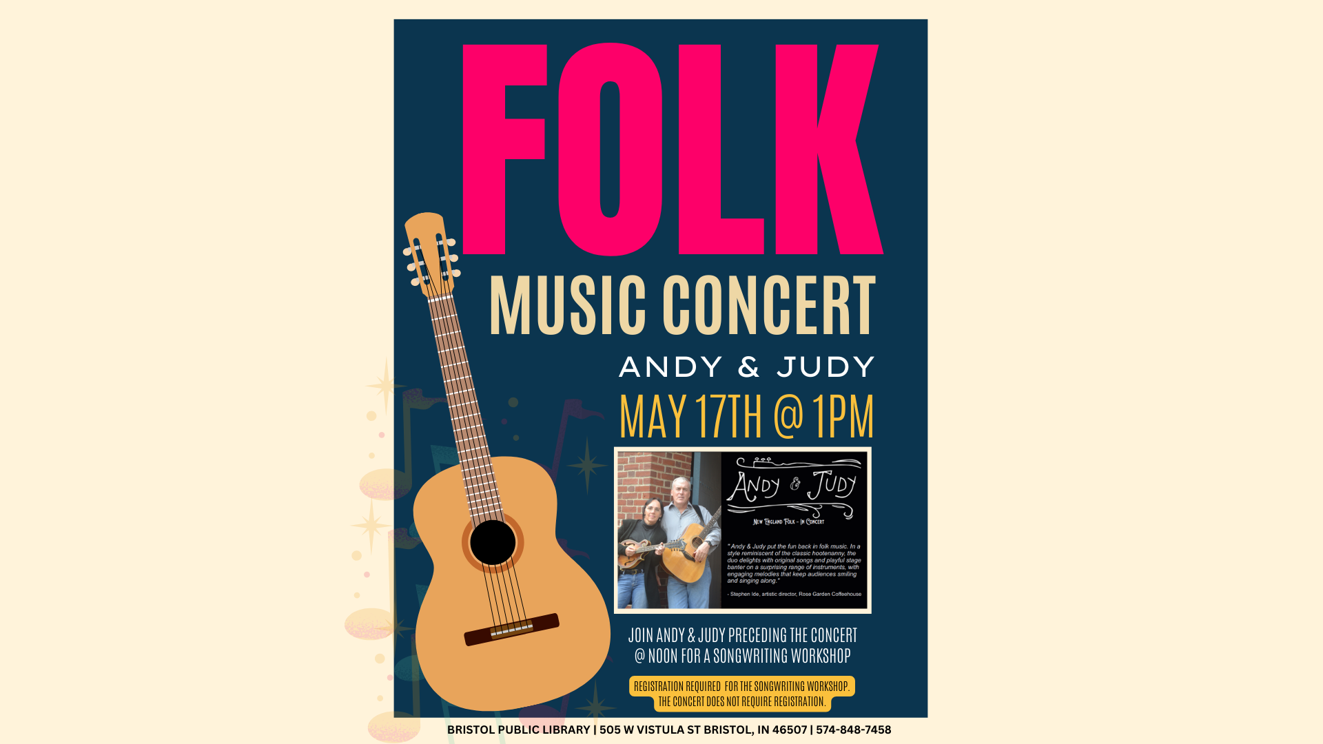 Folk Music Concert & Songwriting workshop | Bristol Public Library