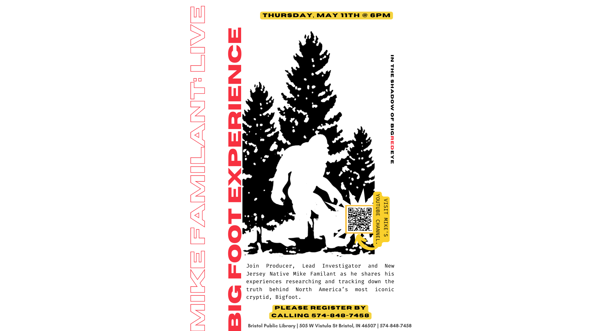 Mike Familant: LIVE. BIG FOOT EXPERIENCES | Bristol Public Library